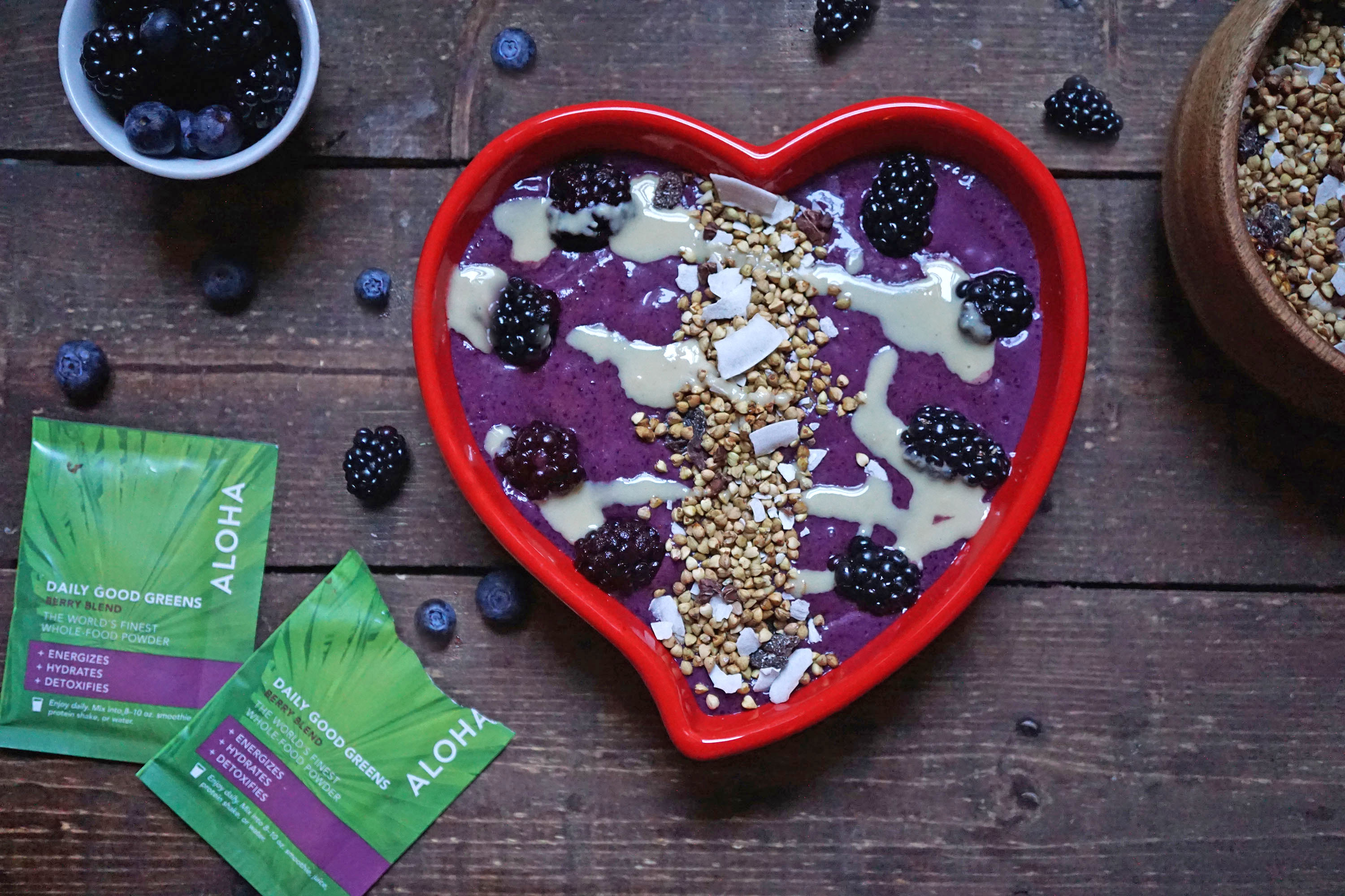 Wild Berry Tahini Detox Smoothie With Aloha Daily Good | Breakfast ...